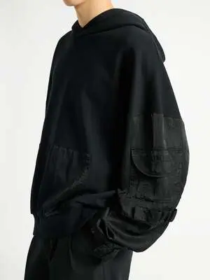 Balmain Textured Nylon Utility Hoodie