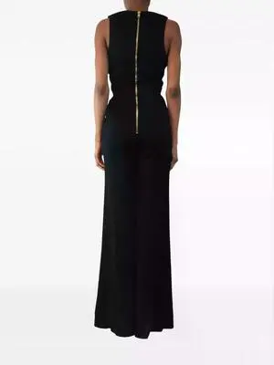 Balmain Wrap Sleeveless Jumpsuit With Gold-tone Hardware