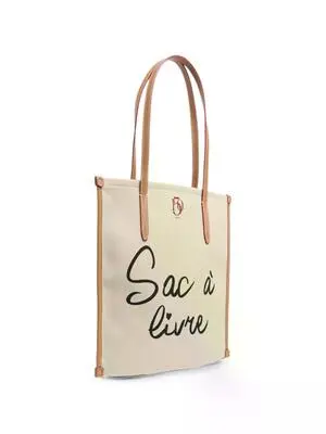 LANCEL Canvas Leather Trimmed Tote Bag