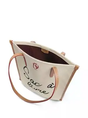 LANCEL Canvas Leather Trimmed Tote Bag