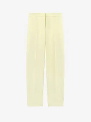 Alexander McQueen Wool Gabardine Cigarette Trousers - Yellow