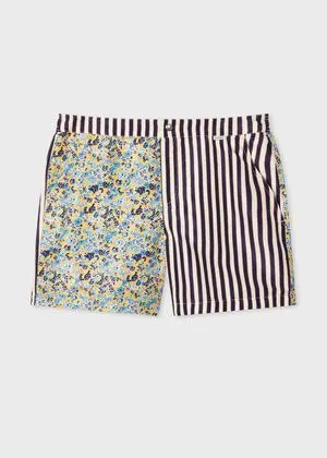 Paul Smith Floral Stripe Print Swim Shorts