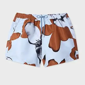 Paul Smith Sky 'shadow Floral' Swim Shorts - Blue