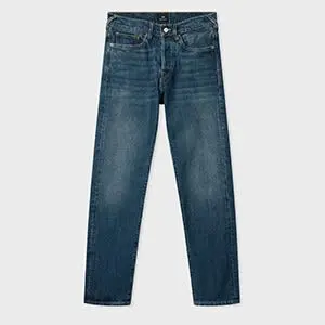 Paul Smith Standard-fit Mid-wash 'organic Authentic Twill' Jeans - Blue