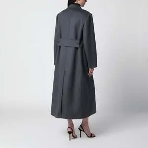 Victoria Beckham Double-breasted Mélange Wool And Cashmere Coat - Grey