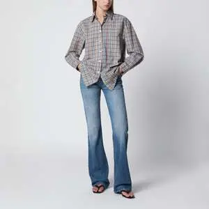 TOTEME Oversized Checked Organic Cotton Shirt - Blue