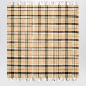 Burberry Sand Check Wool Scarf - Beige
