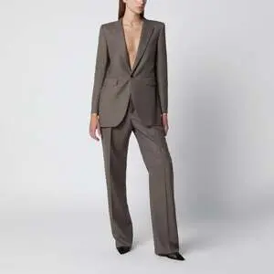 Saint Laurent Taupe Virgin Wool Single-breasted Jacket