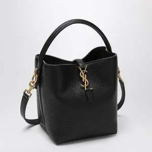 Saint Laurent Le 37 Bucket Bag In Grained Leather - Black
