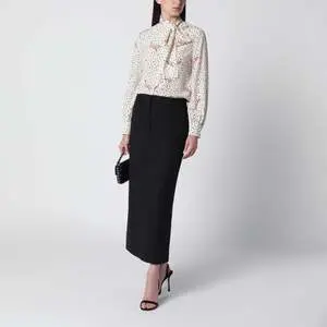 Valentino Garavani Silk Shirt With Polka Dot And Logo Print