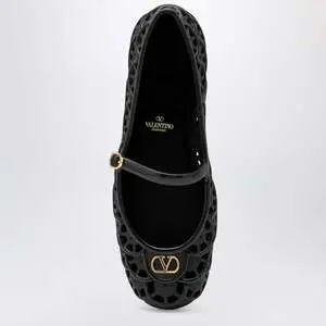 Valentino Garavani Vlogo Signature Rubber Ballet Flats - Black