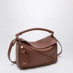Loewe Small Puzzle Featherlight Bag In Nappa Leather - Brown
