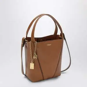 Chloé Small Spin Leather Tote Bag - Brown