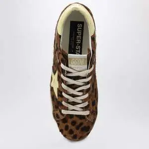 GOLDEN GOOSE Super-star Leopard Print Pony Hair Sneakers - Brown