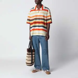 Loewe Baggy Anagram Embroidered Jeans In Washed Cotton Denim
