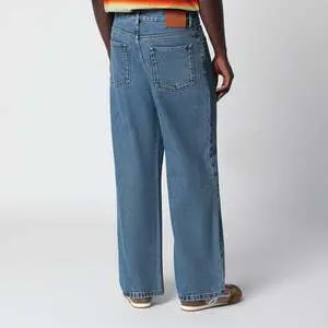 Loewe Baggy Anagram Embroidered Jeans In Washed Cotton Denim