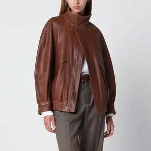 Nour Hammour Nour Hammour Ariste Leather Jacket Brown