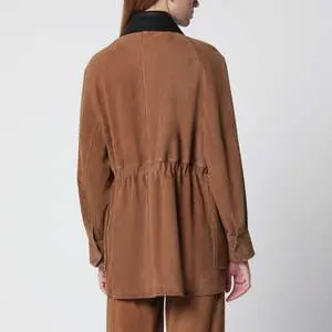 Nour Hammour Suede Lambskin Leather Jacket - Brown
