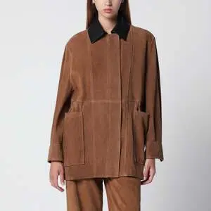 Nour Hammour Suede Lambskin Leather Jacket - Brown