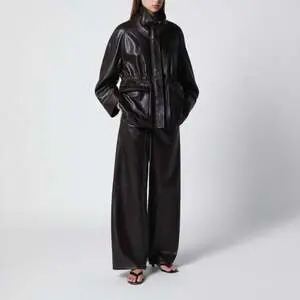 Nour Hammour Coda Wide-leg Leather Trousers