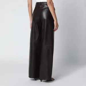 Nour Hammour Coda Wide-leg Leather Trousers