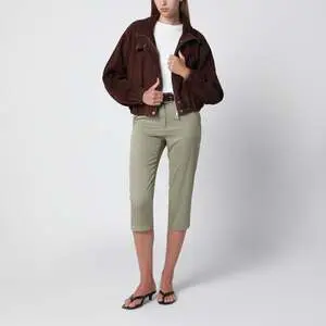 Nour Hammour Pia Suede Leather Bomber Jacket
