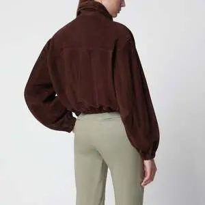 Nour Hammour Pia Suede Leather Bomber Jacket