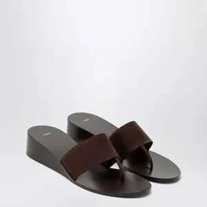 JUDE Suede Wedge Flip-flops - Brown