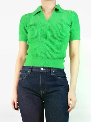 Sandro Brushed-knit Polo-collar T-shirt