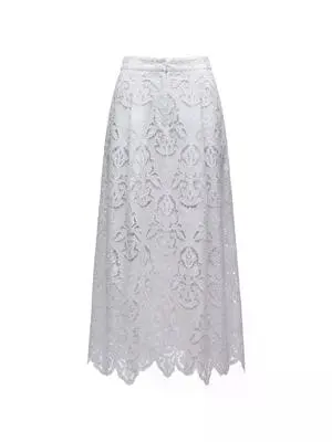 TOCCIN Stacy Guipure Lace Skirt - White