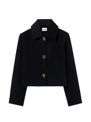 Claudie Pierlot Cropped Corduroy Collar Jacket - Blue