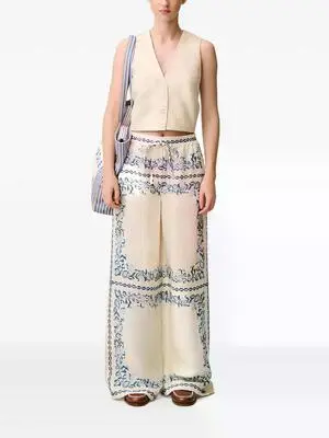 Claudie Pierlot Floral Print Linen Trousers
