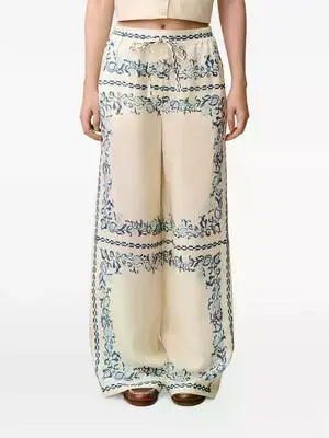 Claudie Pierlot Floral Print Linen Trousers