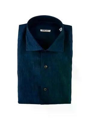 FRAY Spread-collar Button-up Shirt - Blue