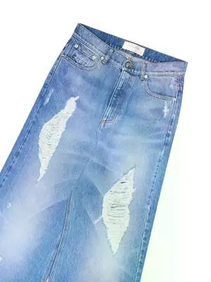 Matieres Fecales Distressed Wide-leg Jeans