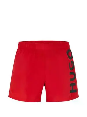 Hugo Logo Detail Swim Shorts - Red