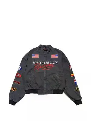 BOTTEGA DESIRES Embroidered Logo Denim Jacket - Grey