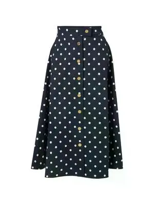 Carolina Herrera Polka-dot Button-front Midi Skirt