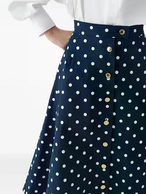 Carolina Herrera Polka-dot Button-front Midi Skirt