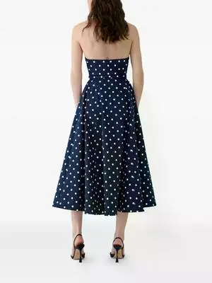 Carolina Herrera Polka-dot Halterneck Midi Dress