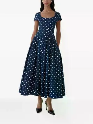 Carolina Herrera Polka-dot Midi Dress - Blue