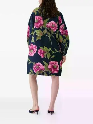 Carolina Herrera Peony Jacquard Cocoon Coat