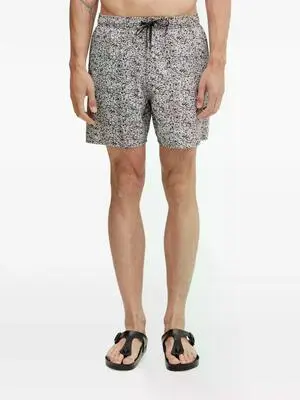 Lacoste Abstract Print Swim Shorts - White