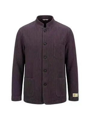 Massimo Alba Stripe-pattern Mandarin-collar Jacket - Purple