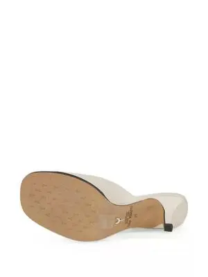 Patrizia Pepe White Leather Logo Plaque Sandals