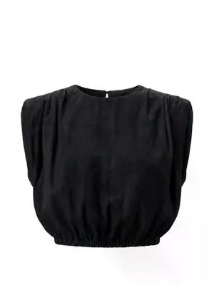 TOCCIN Sirelle Padded Shoulder Blouse - Black