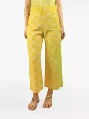 CASTRO Rhombus Wide-leg Cropped Trousers