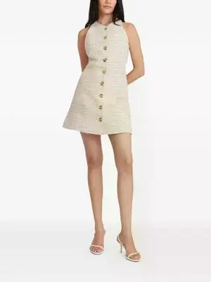 Matthew Bruch Beige Tweed Mini Dress