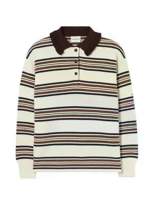 Claudie Pierlot Striped Polo Jumper - Neutrals