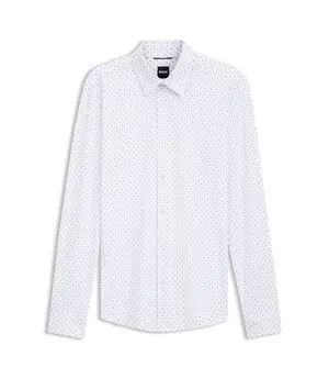 BOSS Slim-fit Performance Shirt In Stretch Jersey - Light Blue